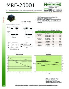 MRF-20001 – Minntronix – Transformers, Inductors, Coils