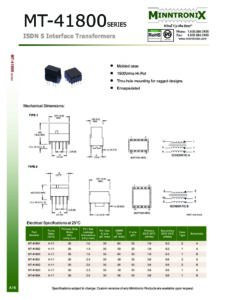 MT-41800 – Minntronix – Transformers, Inductors, Coils