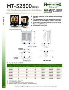 MT-52800 – Minntronix – Transformers, Inductors, Coils