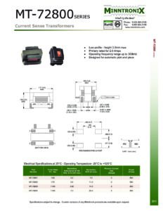 MT-72800 – Minntronix – Transformers, Inductors, Coils